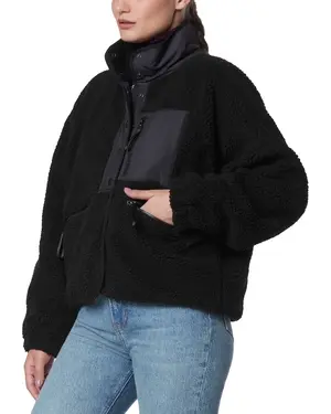 Marc New York Mixed Media Sherpa Jacket - Black