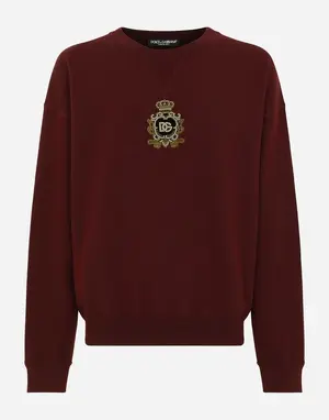 Dolce & Gabbana Cashmere And Wool Knit Sweatshirt With Dg Patch