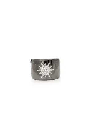 KENNETH JAY LANE Gunmetal Starburst Cuff - Natural