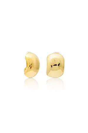 KENNETH JAY LANE Polished Hoop Clip-on Earrings - Gold