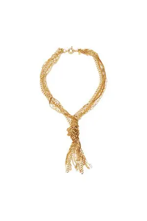 KENNETH JAY LANE Tone Knotted Chain Necklace - Gold