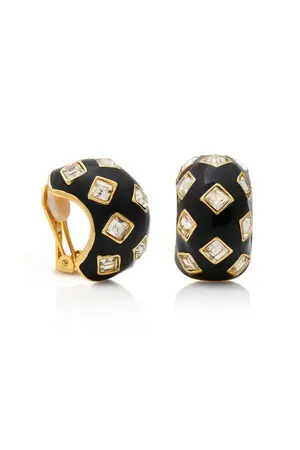 KENNETH JAY LANE Crystal Huggie Hoop Clip-on Earrings