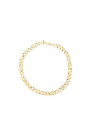 KENNETH JAY LANE And Crystal Chain Link Necklace - Gold