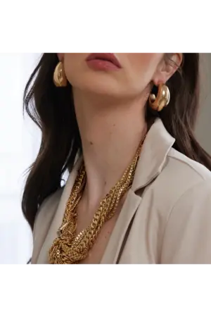 KENNETH JAY LANE Tone C-shape Hoop Earrings - Gold