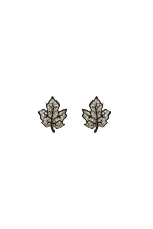 KENNETH JAY LANE Leaf Clip-on Earrings - Black