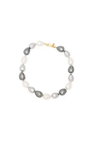 KENNETH JAY LANE White And Grey Baroque Pearl Necklace - Gold