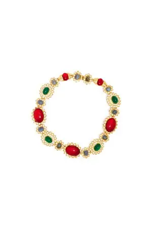 KENNETH JAY LANE Tone Gemstone Necklace - Gold