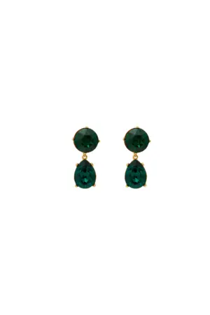 KENNETH JAY LANE Tone And Stone Teardrop Pierced Earrings