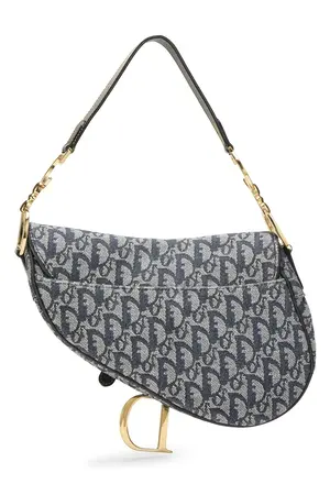 Dior Trotter Canvas Saddle Bag - Navy