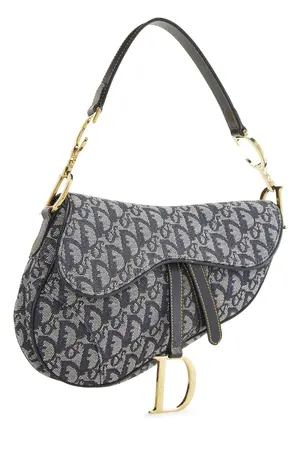 Dior Trotter Canvas Saddle Bag - Navy