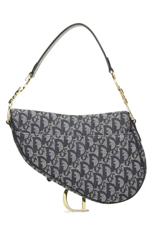 Dior Trotter Canvas Saddle Bag - Navy
