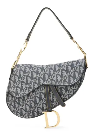 Dior Trotter Canvas Saddle Bag Navy