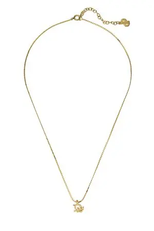 Dior Logo Pendant Necklace - Gold