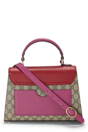 Gucci Gg Supreme Canvas Padlock Top Handle Bag
