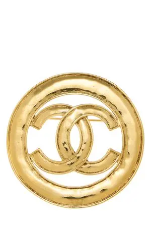 Chanel Cc Border Pin - Gold
