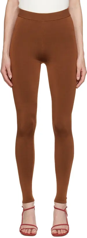 FRAME FRAME Brown Shiny Leggings - Camel