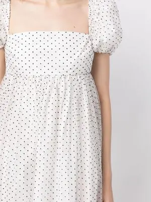 MACGRAW Samantha Micro-dot Print Midi Dress