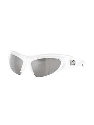 Dolce & Gabbana Shield-frame Tinted Sunglasses - White