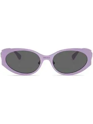 Versace Logo-plaque Oval Sunglasses - Purple