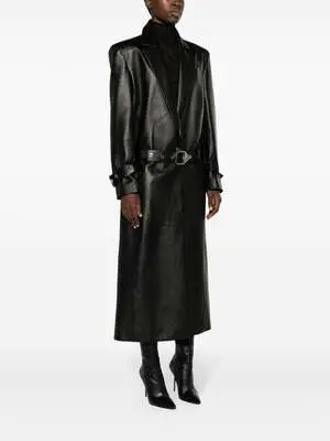 Attico Leather Trench Coat
