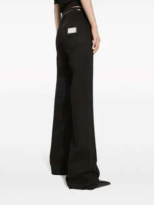 Dolce & Gabbana Logo Patch Wide-leg Jeans - Black