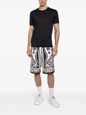 Dolce & Gabbana Logo-print Silk Shorts - White