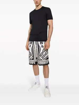 Dolce & Gabbana Logo-print Silk Shorts - White
