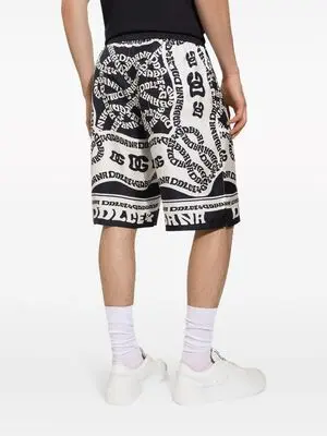 Dolce & Gabbana Logo-print Silk Shorts - White