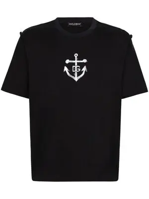 Dolce & Gabbana Marina-print Cotton T-shirt - Blue