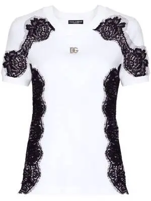 Dolce & Gabbana Dna Lace-detailing T-shirt - White