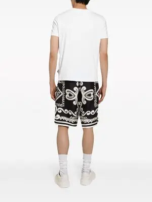 Dolce & Gabbana Logo-print Silk Shorts - Black