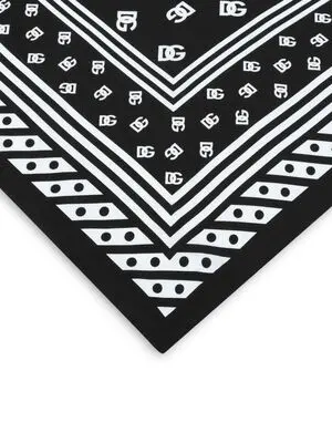 Dolce & Gabbana Dg Logo-print Silk Scarf - Black