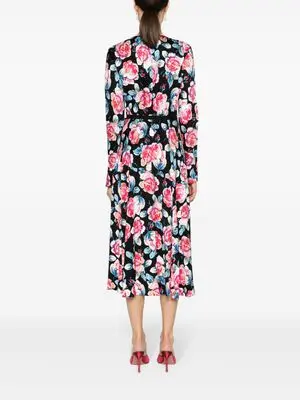 Diane Von Furstenberg Anika Rose-print Midi Wrap Dress