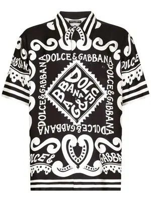 Dolce & Gabbana Printed Short-sleeve Silk Shirt