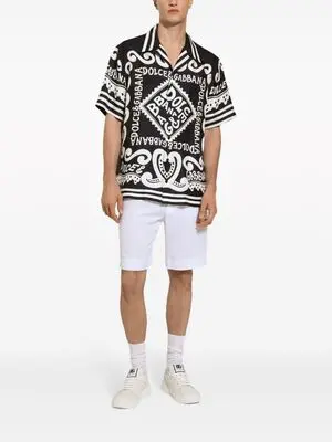 Dolce & Gabbana Printed Short-sleeve Silk Shirt