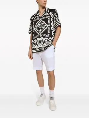 Dolce & Gabbana Printed Short-sleeve Silk Shirt