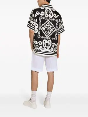 Dolce & Gabbana Printed Short-sleeve Silk Shirt