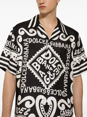 Dolce & Gabbana Printed Short-sleeve Silk Shirt