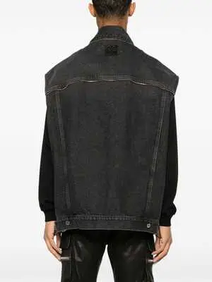 Off-White Zip-embellished Denim Gilet - Grey