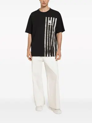 Dolce & Gabbana Stripe-print Cotton T-shirt - Blue