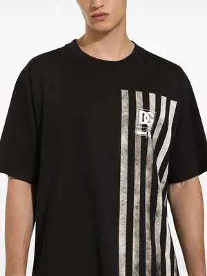 Dolce & Gabbana Stripe-print Cotton T-shirt - Blue