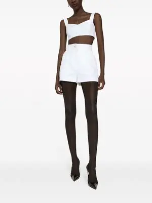 Dolce & Gabbana Logo-jacquard High-waisted Shorts - Neutrals