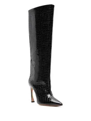 ALEXANDRE BIRMAN Kyra 100mm Crocodile-embossed Boots