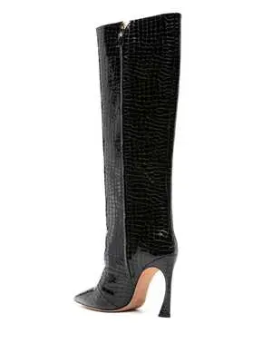 ALEXANDRE BIRMAN Kyra 100mm Crocodile-embossed Boots