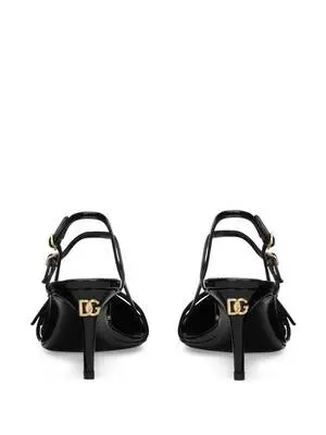 Dolce & Gabbana Dg-plaque Leather Pumps