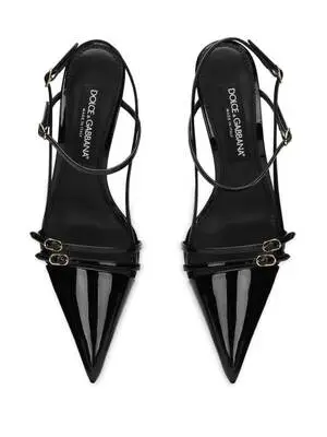 Dolce & Gabbana Dg-plaque Leather Pumps