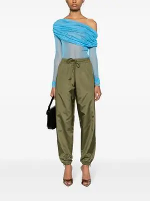 Christopher Esber Veiled Off-shoulder Silk Top