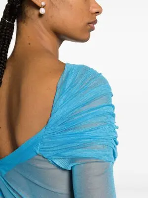 Christopher Esber Veiled Off-shoulder Silk Top