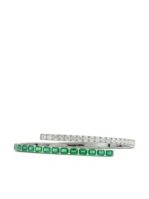 ALINKA 18kt White Gold Eclipse Emerald And Diamond Bracelet - Silver