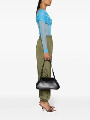 Amina Muaddi Gemini Leather Shoulder Bag